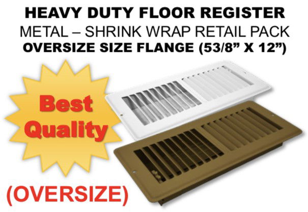 4x10 White Oversized Floor Register - Harbro Supply