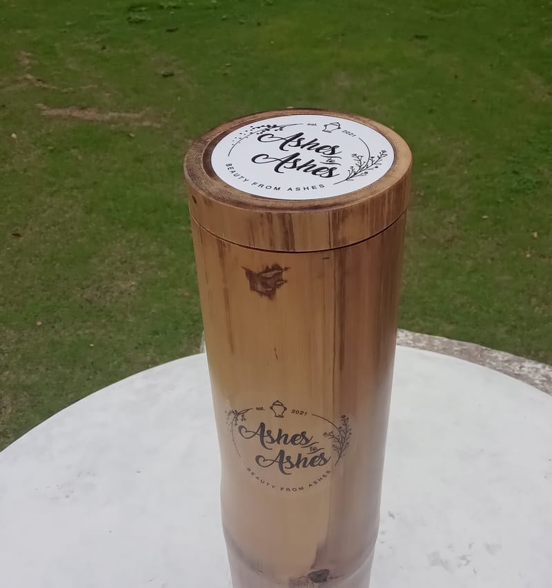 Bamboo urns - Ashes to Ashes Memory Park Jamaica