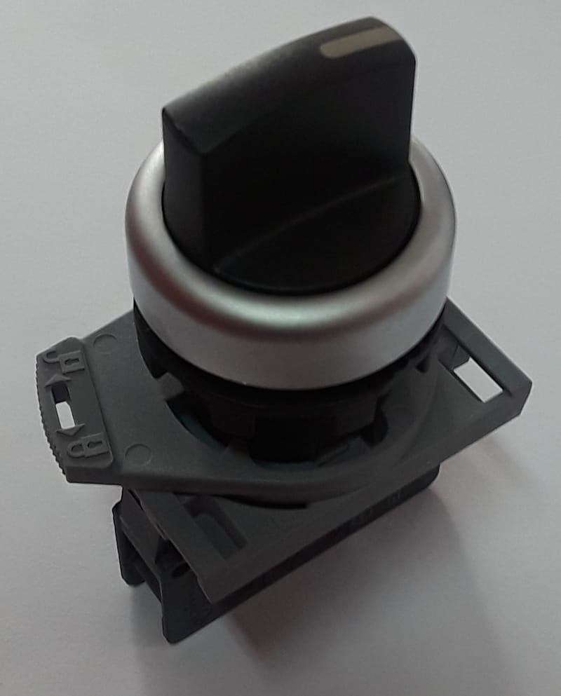 Selector 2-posiciones negro modular 22mm para tablero