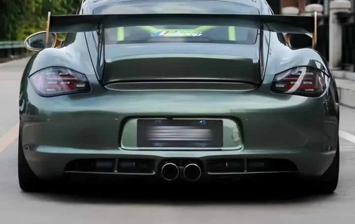 For Porsche Cayman 987.1 987.2Upgrade GT big rear wing Trunk cover spoiler Carbon fibre rear ...