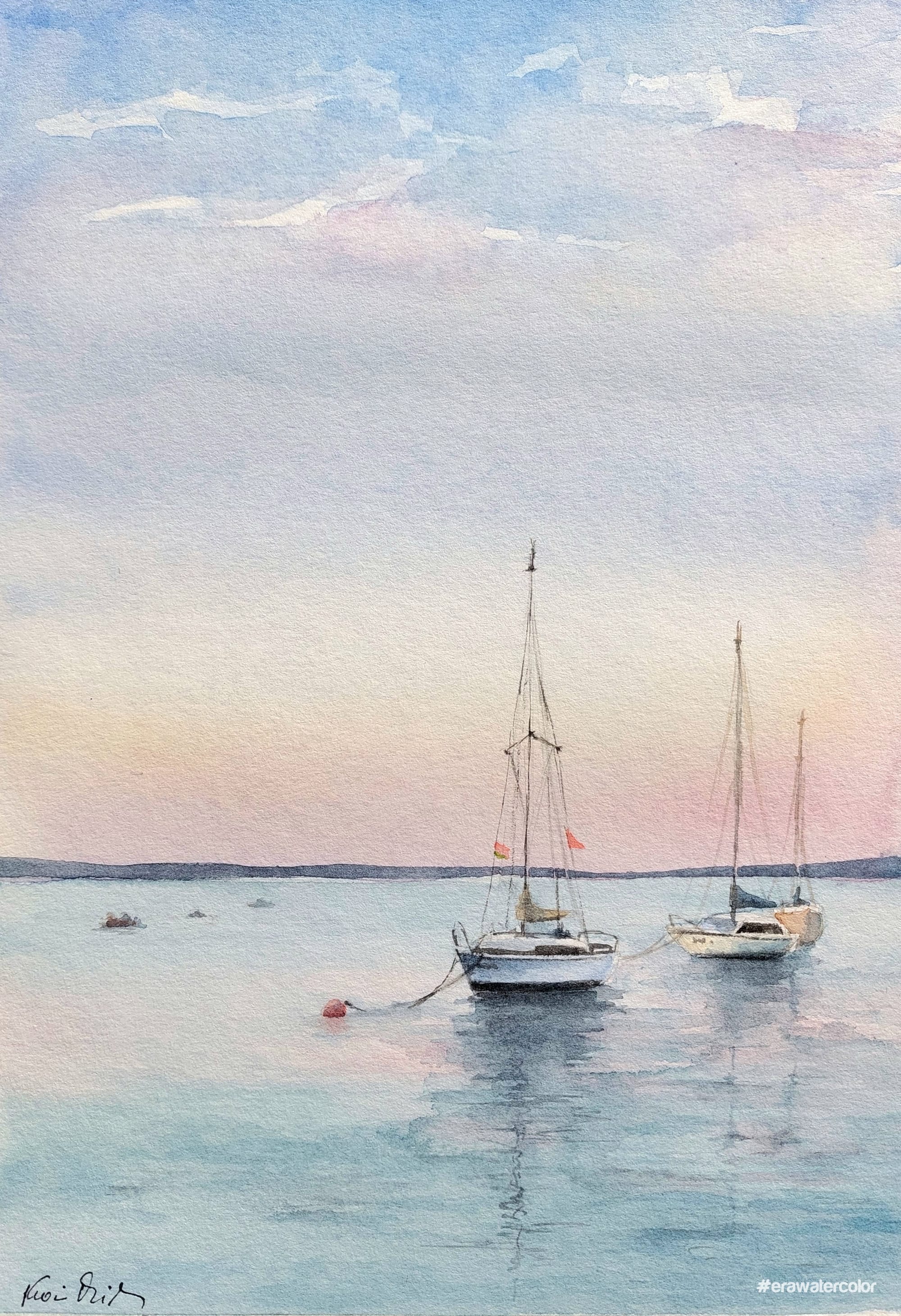 watercolor painting, watercolour, akvarell, aquarell, art