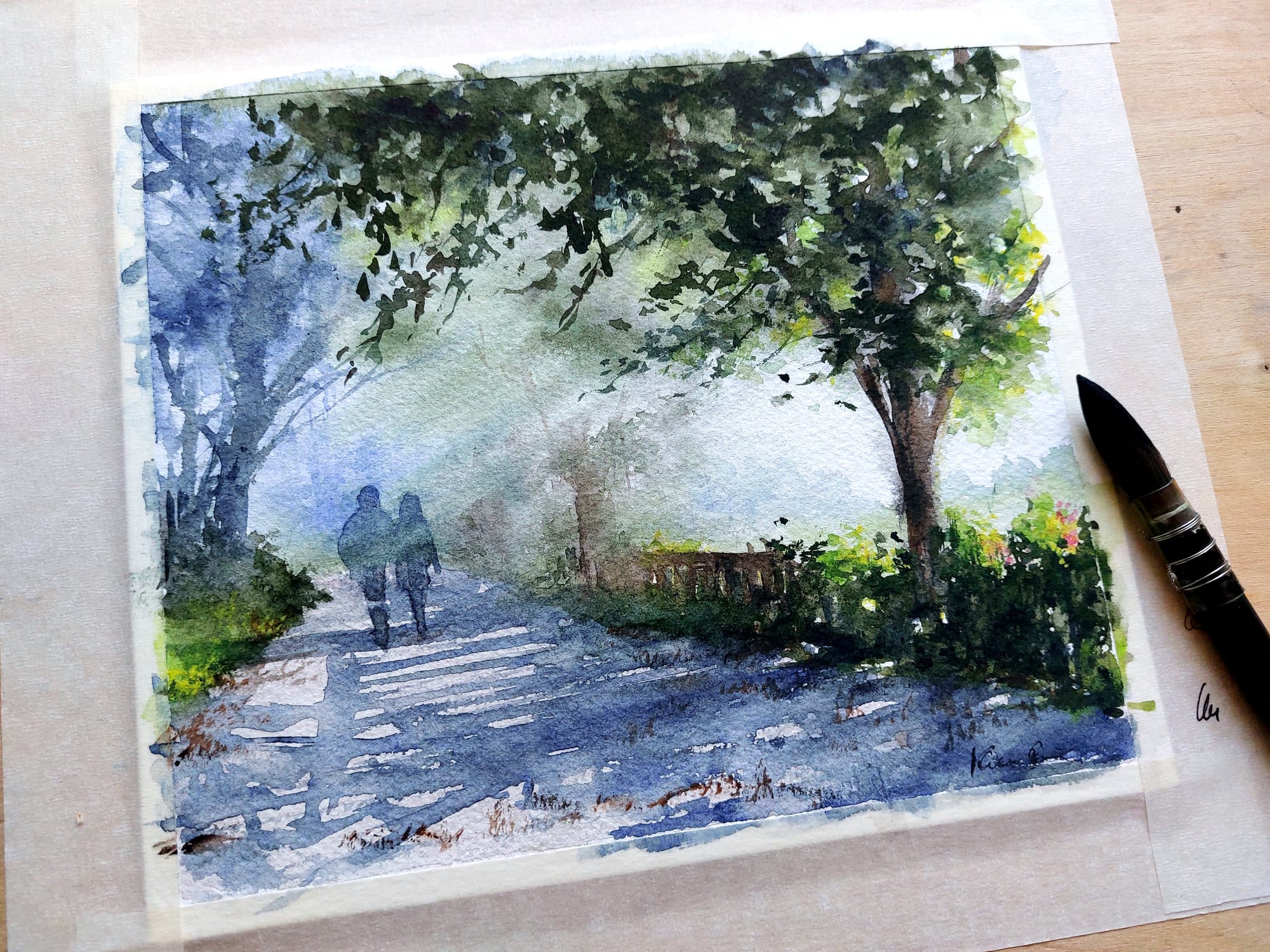 watercolor painting, watercolour, akvarell, aquarell, art