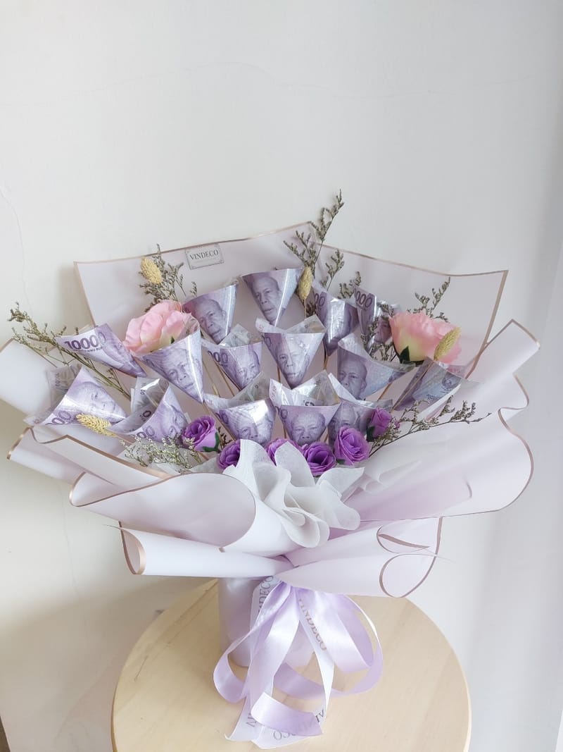 Buket uang model kipas