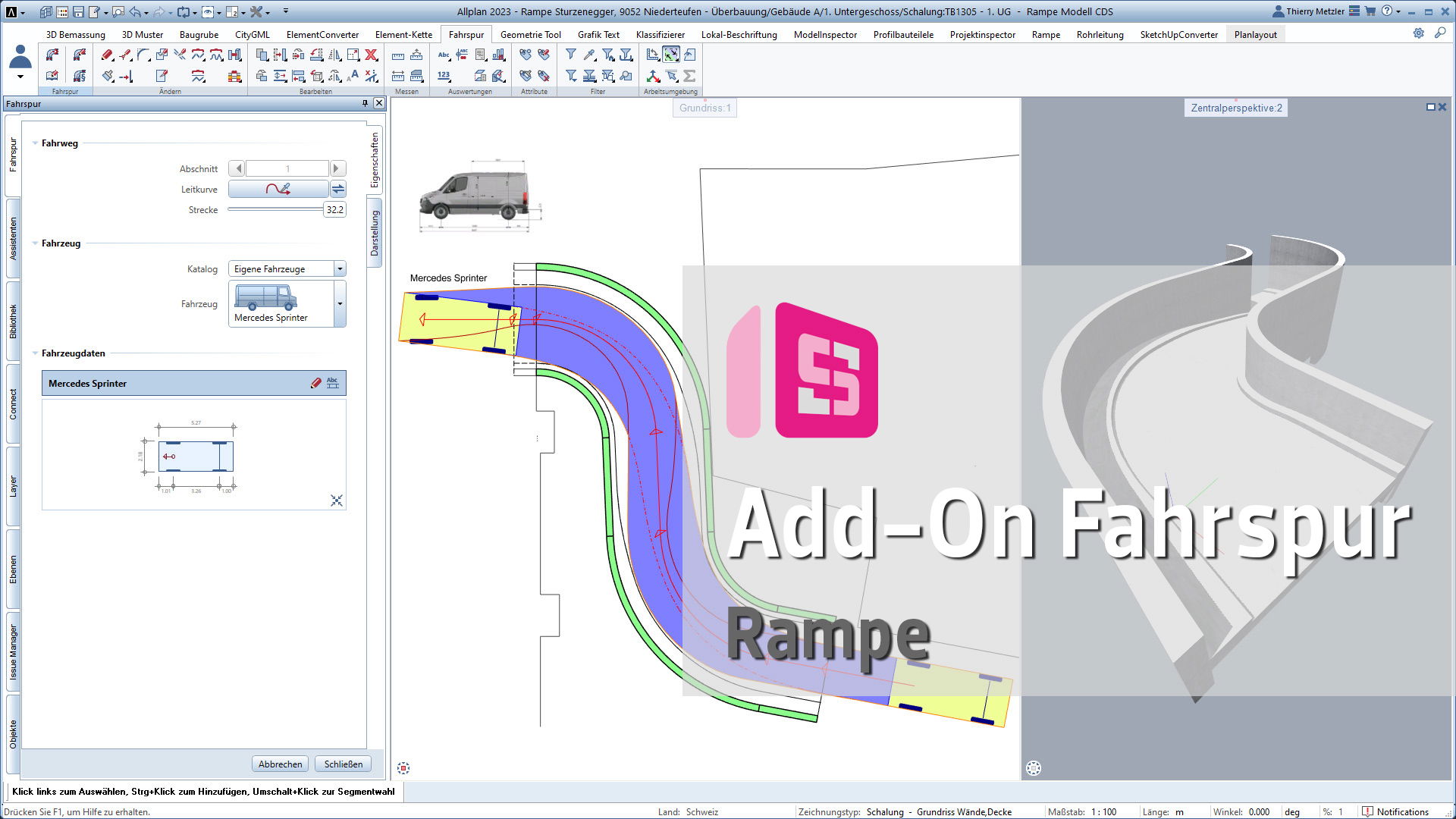 Schleppkurven in Allplan