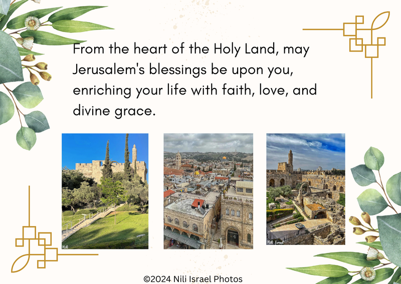 Blessing Card From Jerusalem - Nili Israel Photos