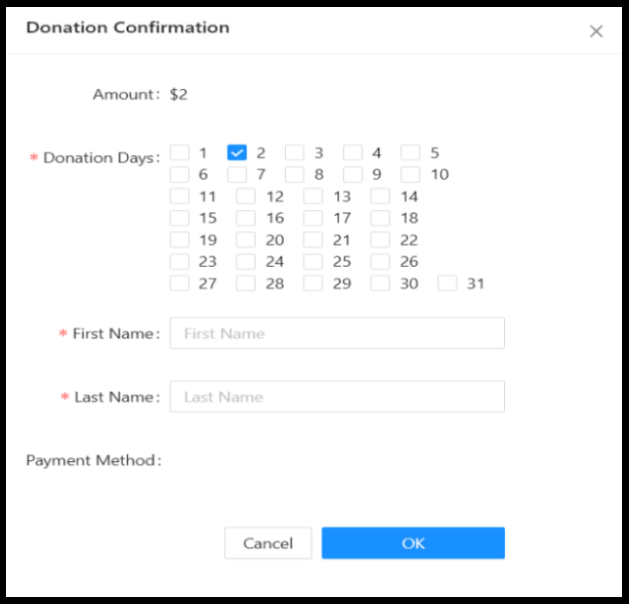 All digital pick-a-date calendar fundraiser
