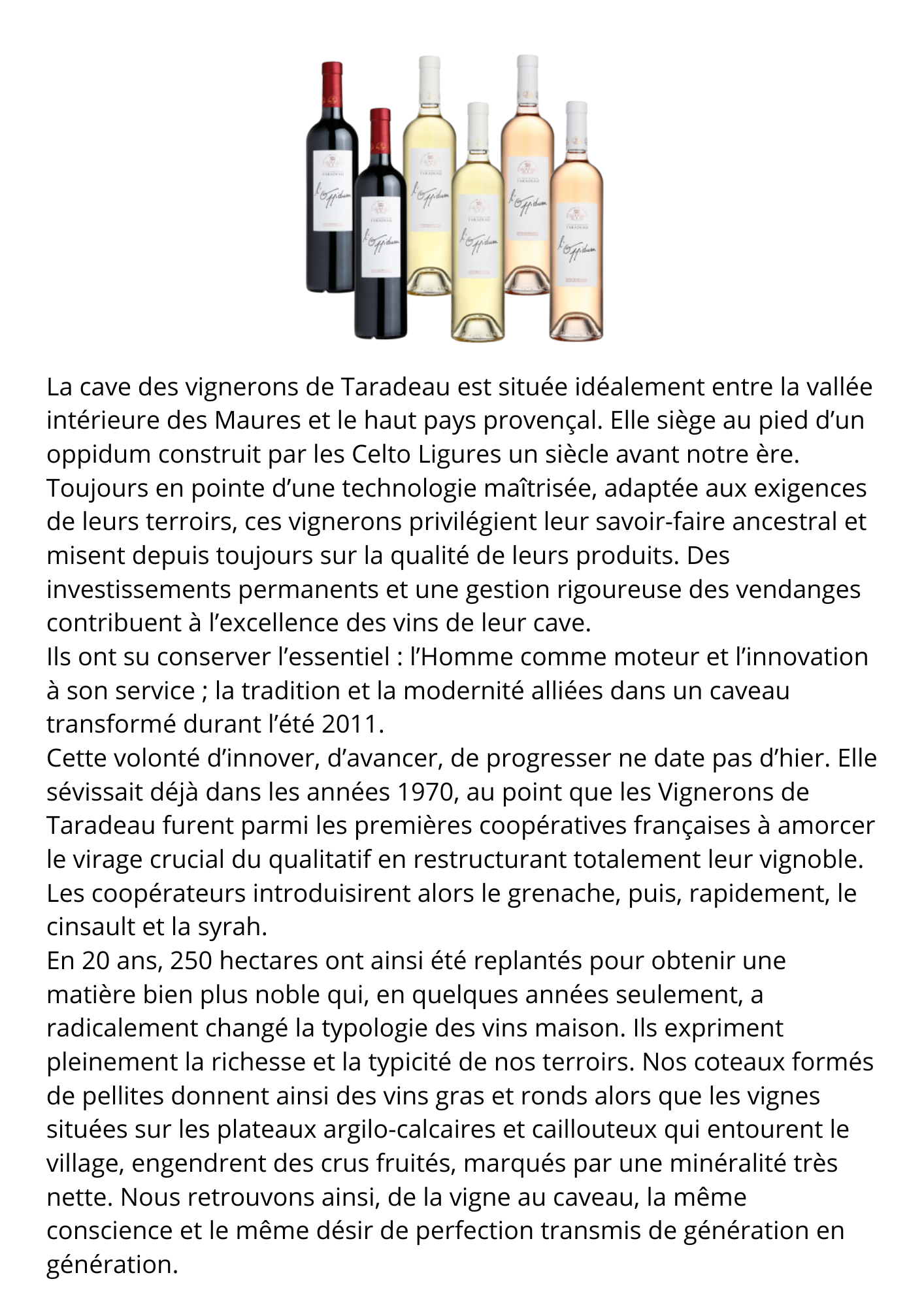 Les vignerons de Taradeau - La boutique gourmande de Céline