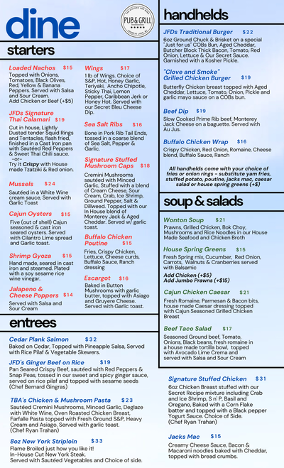 menus - The Historic Red Barn Pub & Grill