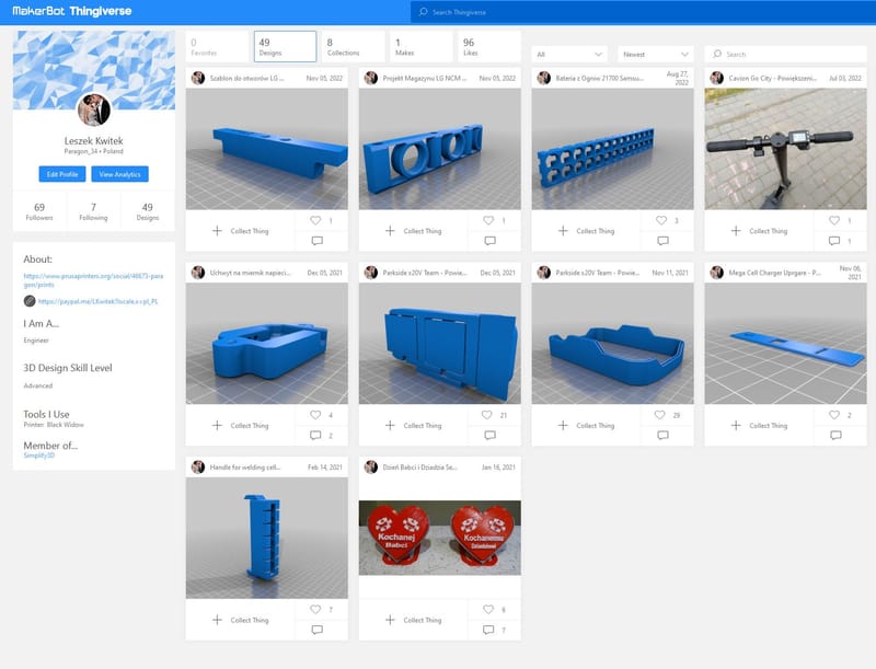 Thingiverse MakerBot - Magazynowanie Energii "DIY" Polska