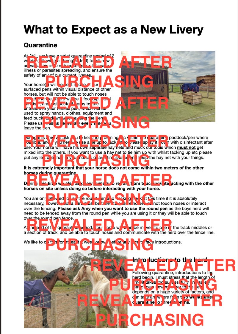 Track Livery Contract Template - Barefoot and Back to Nature Consultancy