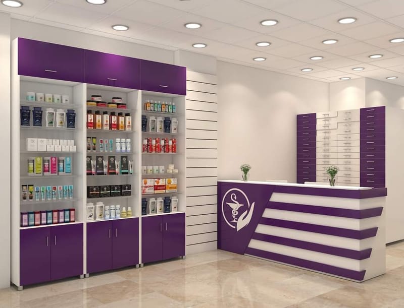 أرفف صيدليات - العالمية للتجهيزات
