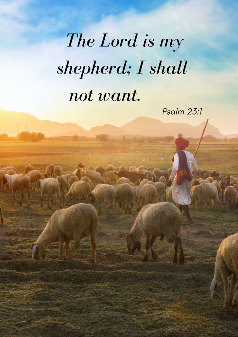 The Lord is my Shepherd, I shall not want - Psalm 23:1 - Christian ...
