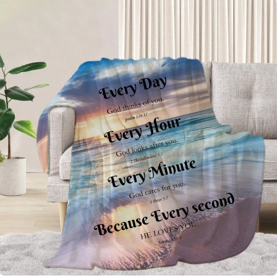 Every day, Every hour, Every minute..He loves you - Christian Thoughts Deco