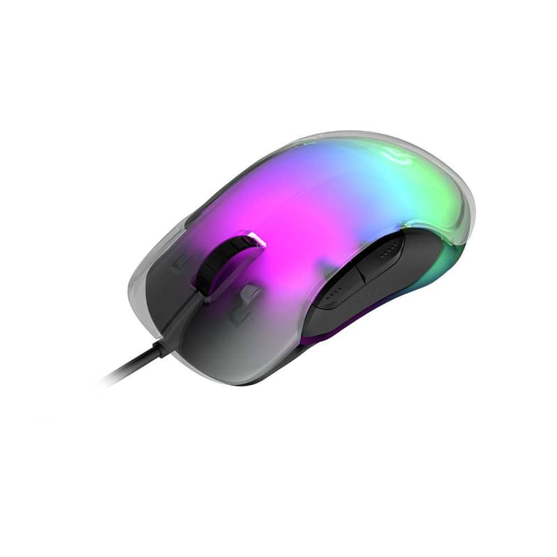 Porodo Gaming RGB 8D Crystal Shell Mouse 12800 DPI Ergonomic Design ...