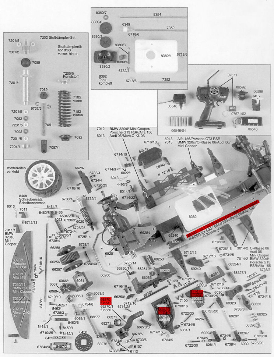FG 530 Truck Exploded diagrams - Emscar RC Car Spares