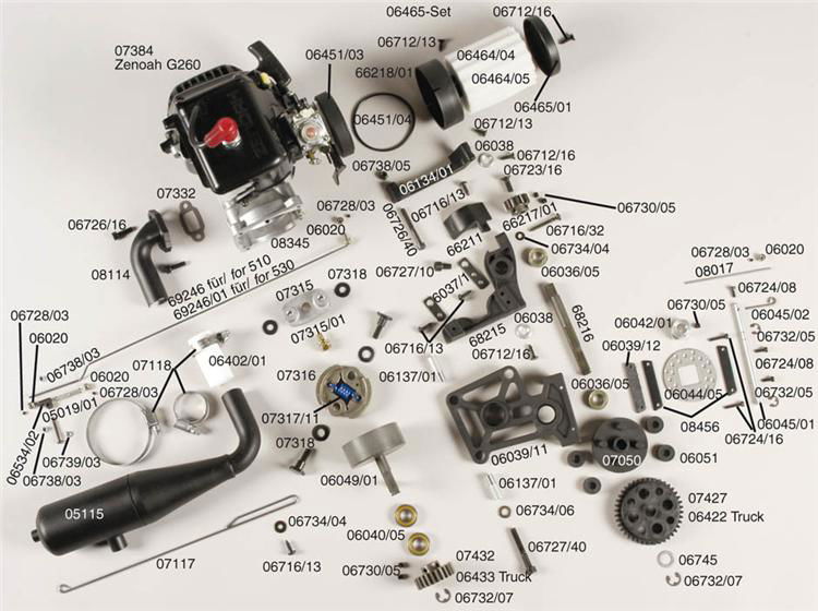 FG 530 Truck Exploded diagrams - Emscar RC Car Spares