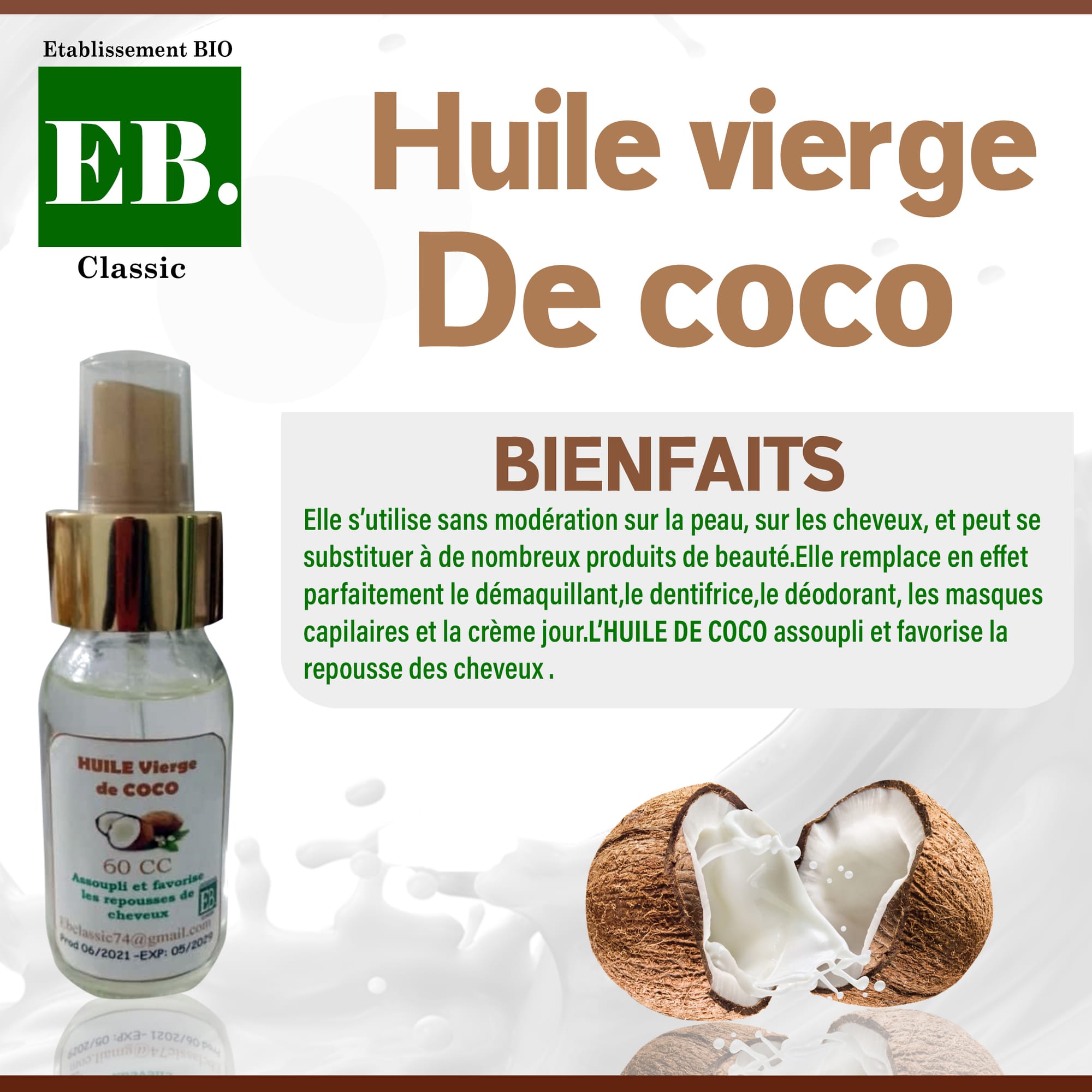 HUILE VIERGE DE COCO - Eb Classic Renaissance