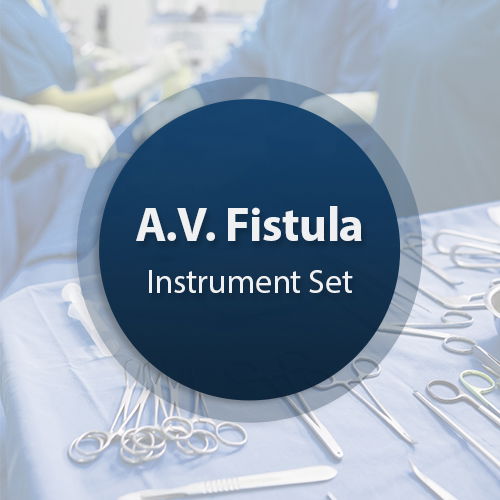 Surgical instrument set designed for A.V. fistula surgeries.