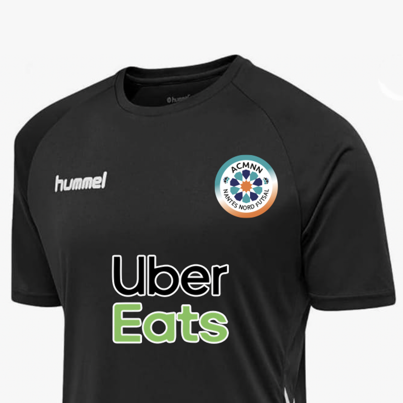 Sérigraphie sur maillot de foot noir - Refonte logo sportif club futsal ...