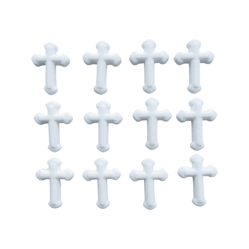 Set of 12 Edible Cross Cake Toppers - Sugar Craft by Rosie