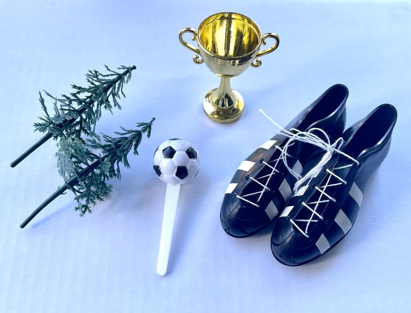 Plastic Soccer Football Boots Cake Topper - Sugar Craft by Rosie