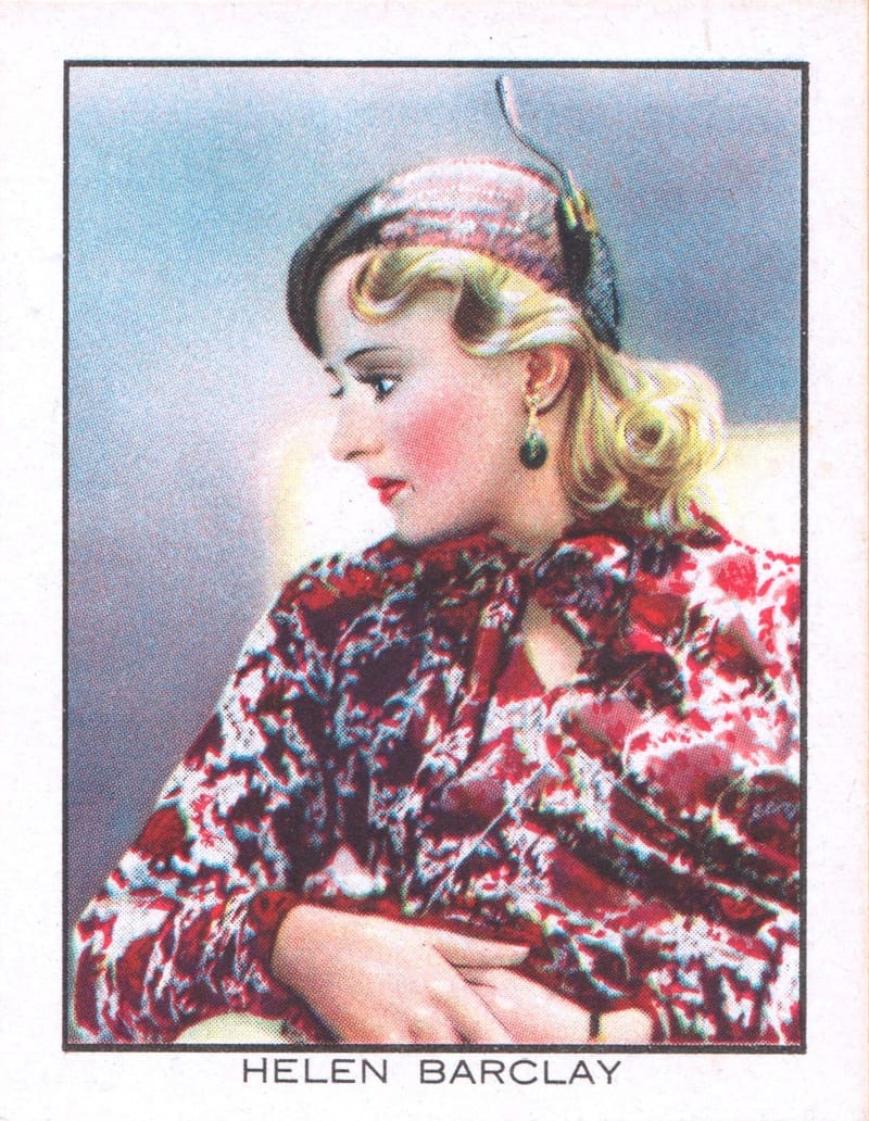 HELEN BARCLAY - CINEMA & CIGARETTE CARDS