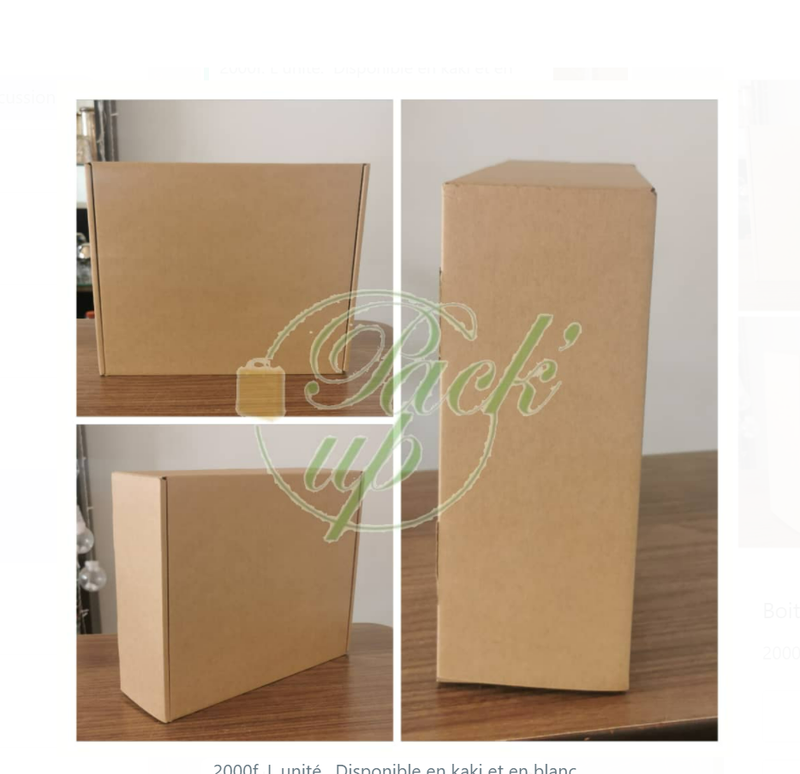 Boite kaki en carton ondulé - Pack'up