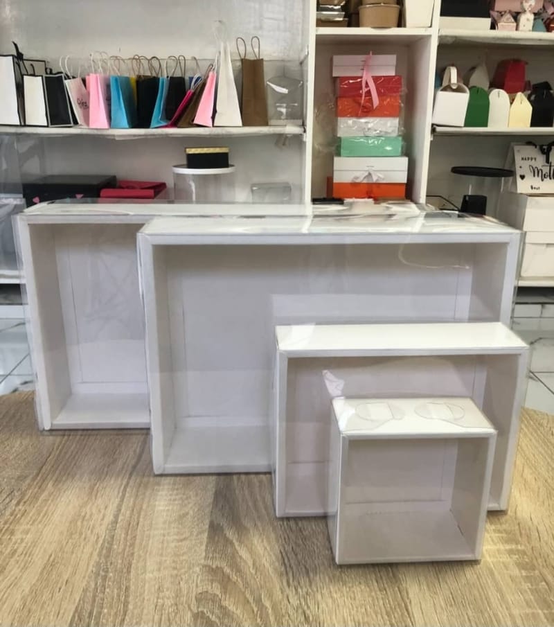 Boite blanche couvercle transparent - Pack'up