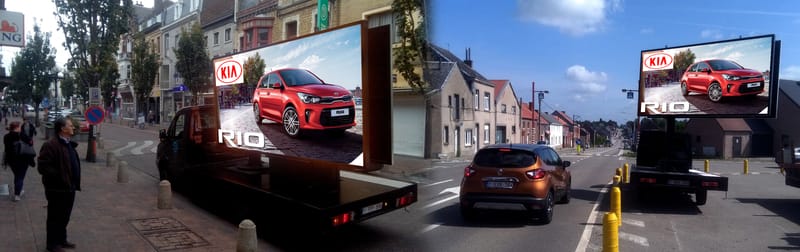 Led display screen on truck