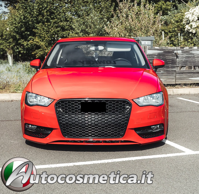 Griglia calandra mascherina a nido d'ape nera Quattro per Audi A3 8V 2