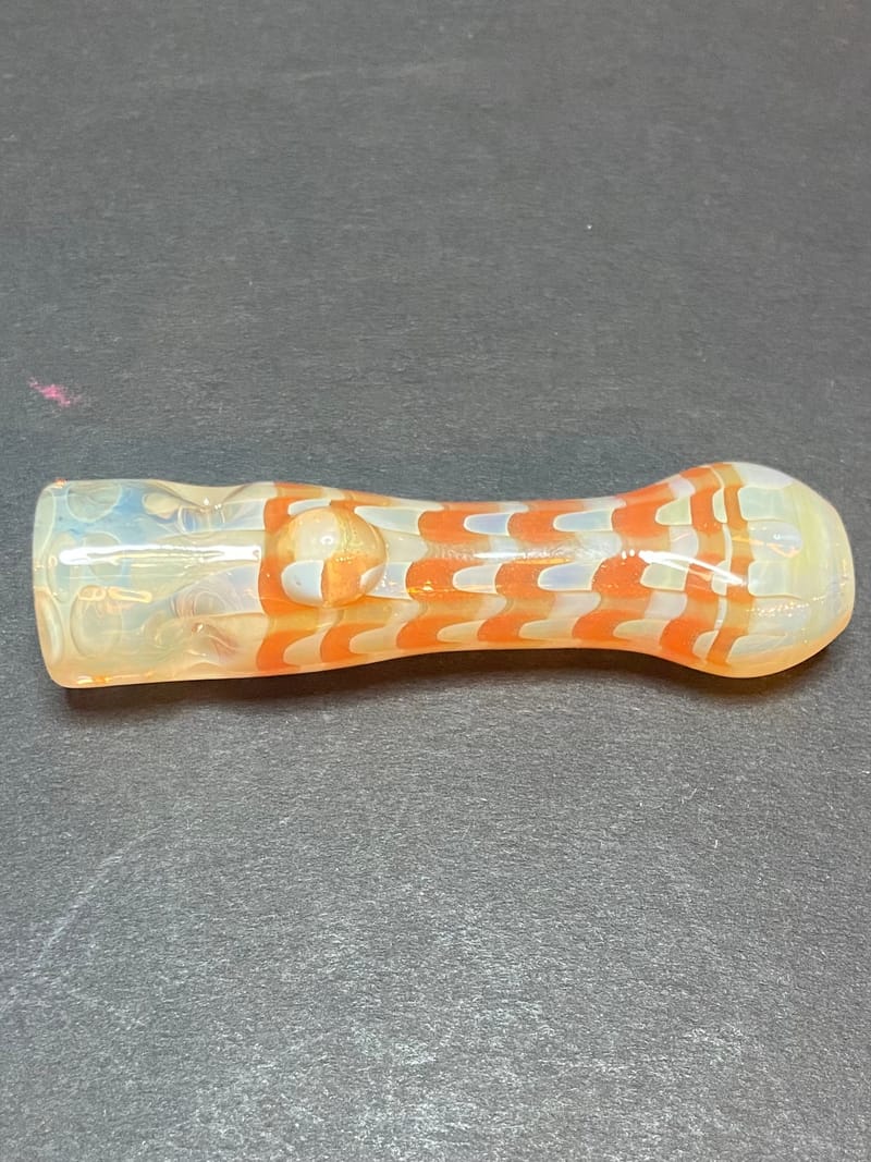 Color wrapped 3-hole One-Hitter - Shockers Glass Studio