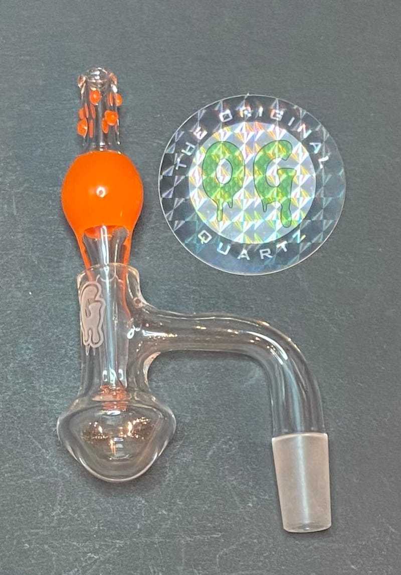 #79 OG Quartz 14mm Banger with standard Clear Carb cap and a Sunset ...