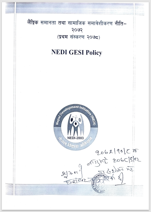 NEDI - GESI Policy - Nepal Development Initiative - NEDI