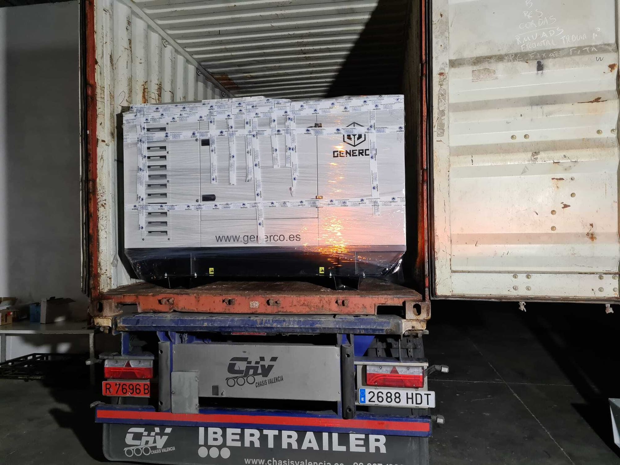 CONTENEDOR DE GENERADORES PARA EXPORTACION - GENERCO