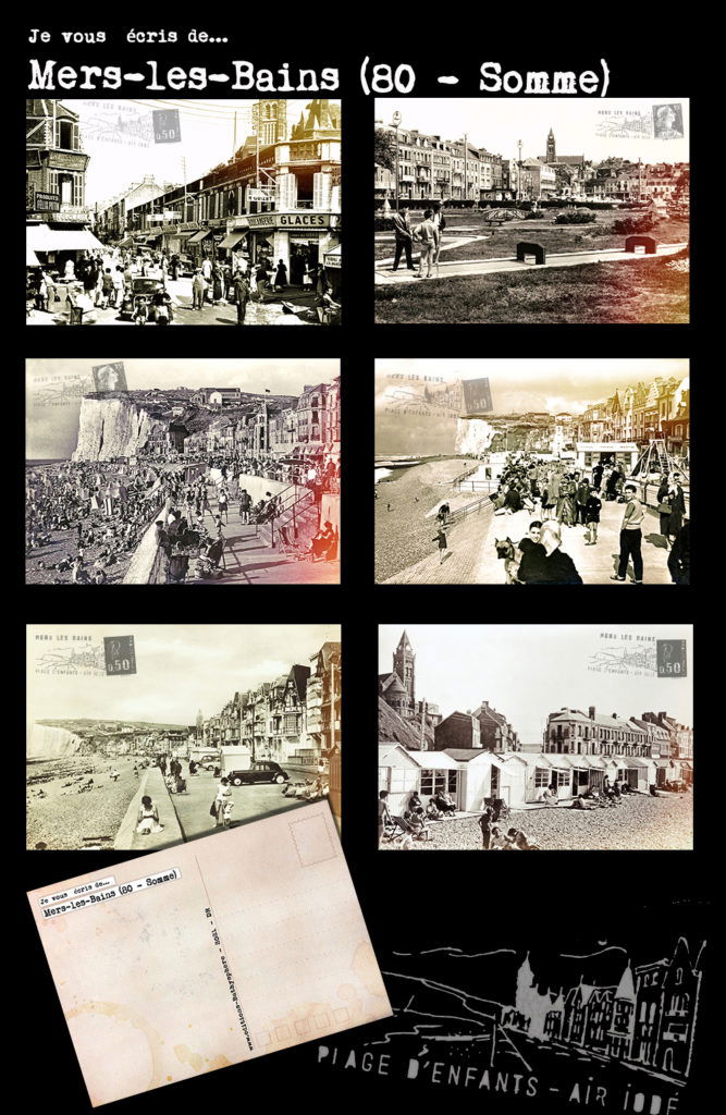 Carte postale Belle Époque Mers-les-Bains en couleur- Esplanade villa ...