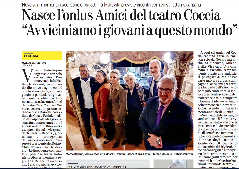 Amici del Teatro Carlo Coccia di Novara - "Amici del Teatro CarloCoccia ...