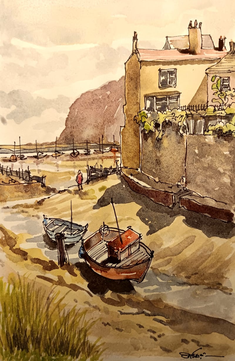River Scene - Doodles & Jottings