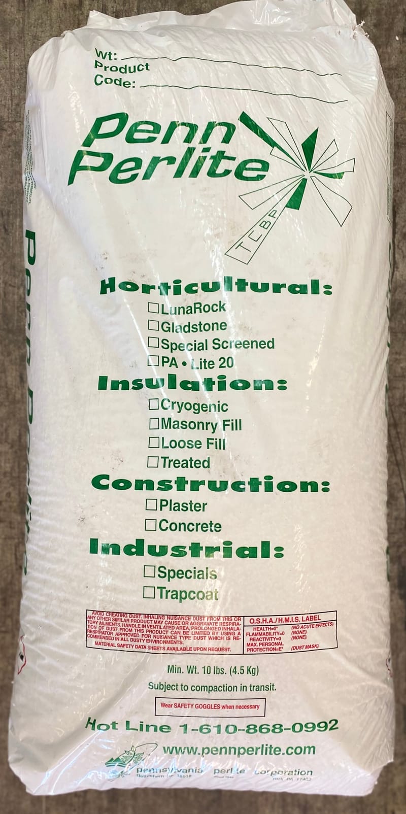 Perlite 4CF bag - www.1ststateseed.com