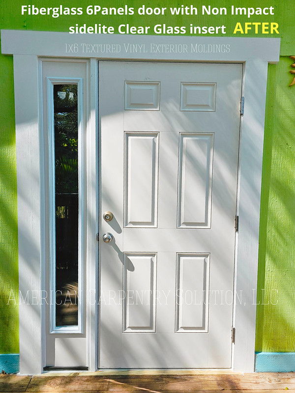 6 Panels PVC Entry Doorwith Sidelite - AMERICAN CARPENTRY SOLUTION, LLC