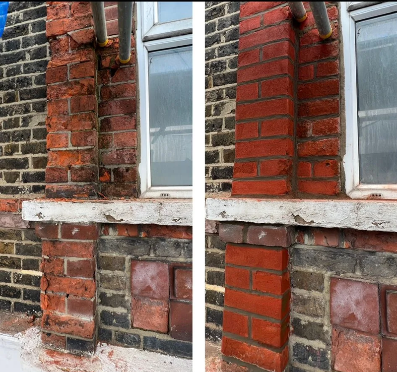 Spalled brickwork restoration - Daniel Restoration