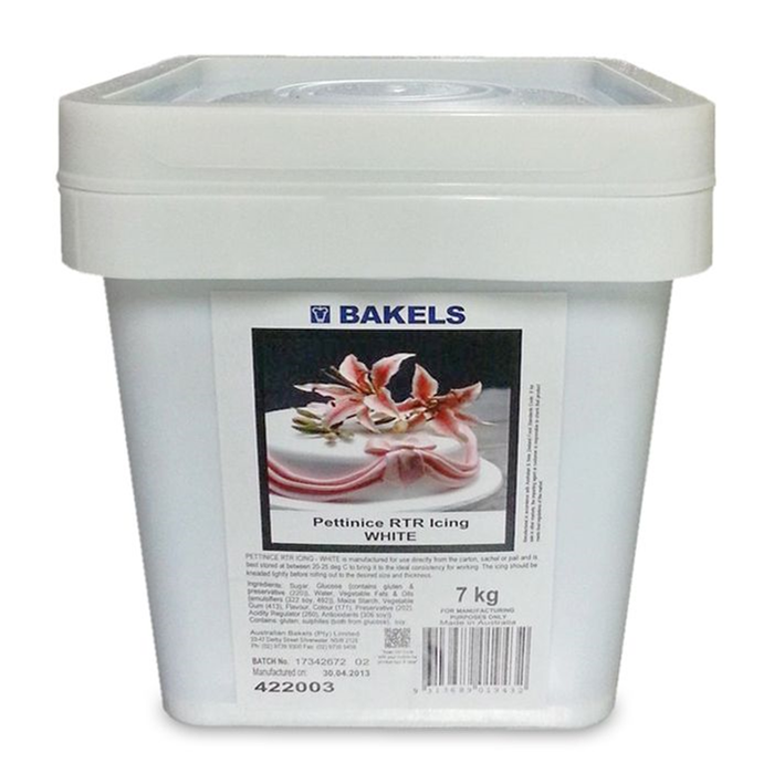Bakels Fondant Icing/PETTINICE RTR (ready-to-roll) icing 7kg White