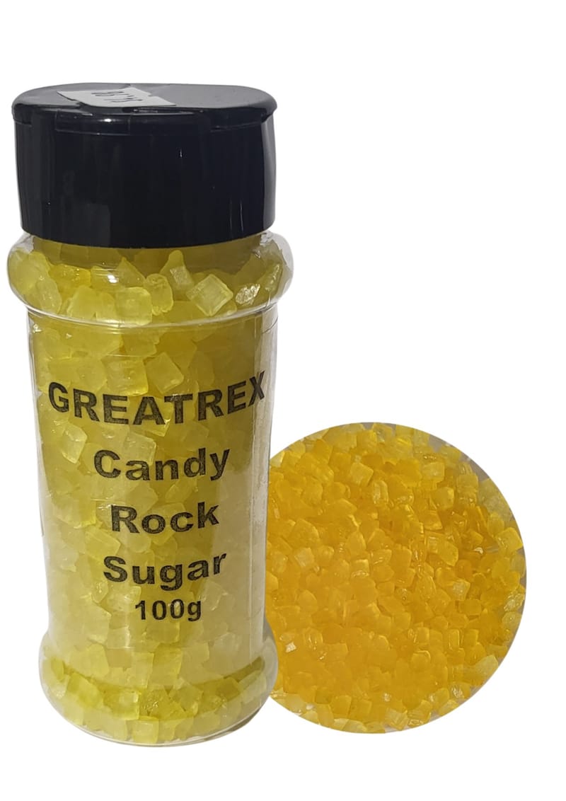 Yellow Sugar Rock Crystals Sparkling Cake Decoration, Candy Rock Sugar