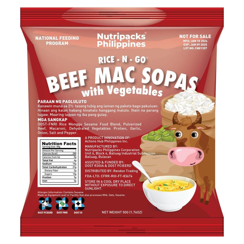 Beef Mac Sopas with Vegetables - Nutripacks Philippines Corporation