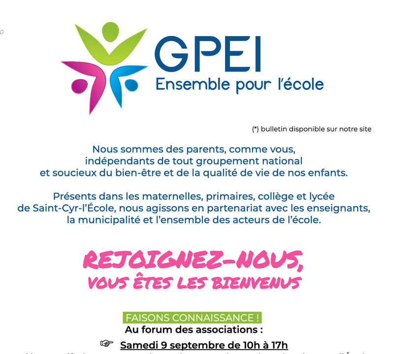 Adhésion 2023-2024 (en ligne) - GPEI Saint-Cyr-l'École